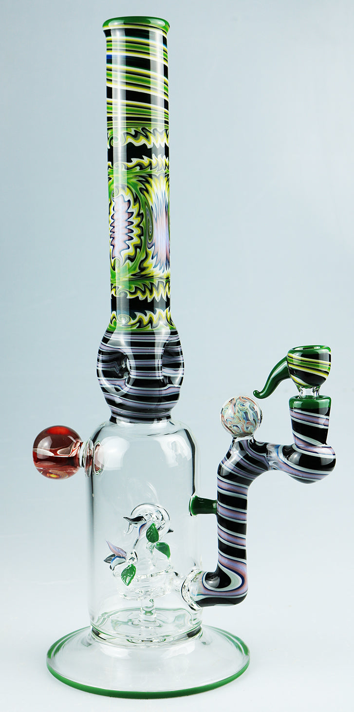 Triple donut bong collab with Seif glass – Prism Glassworks